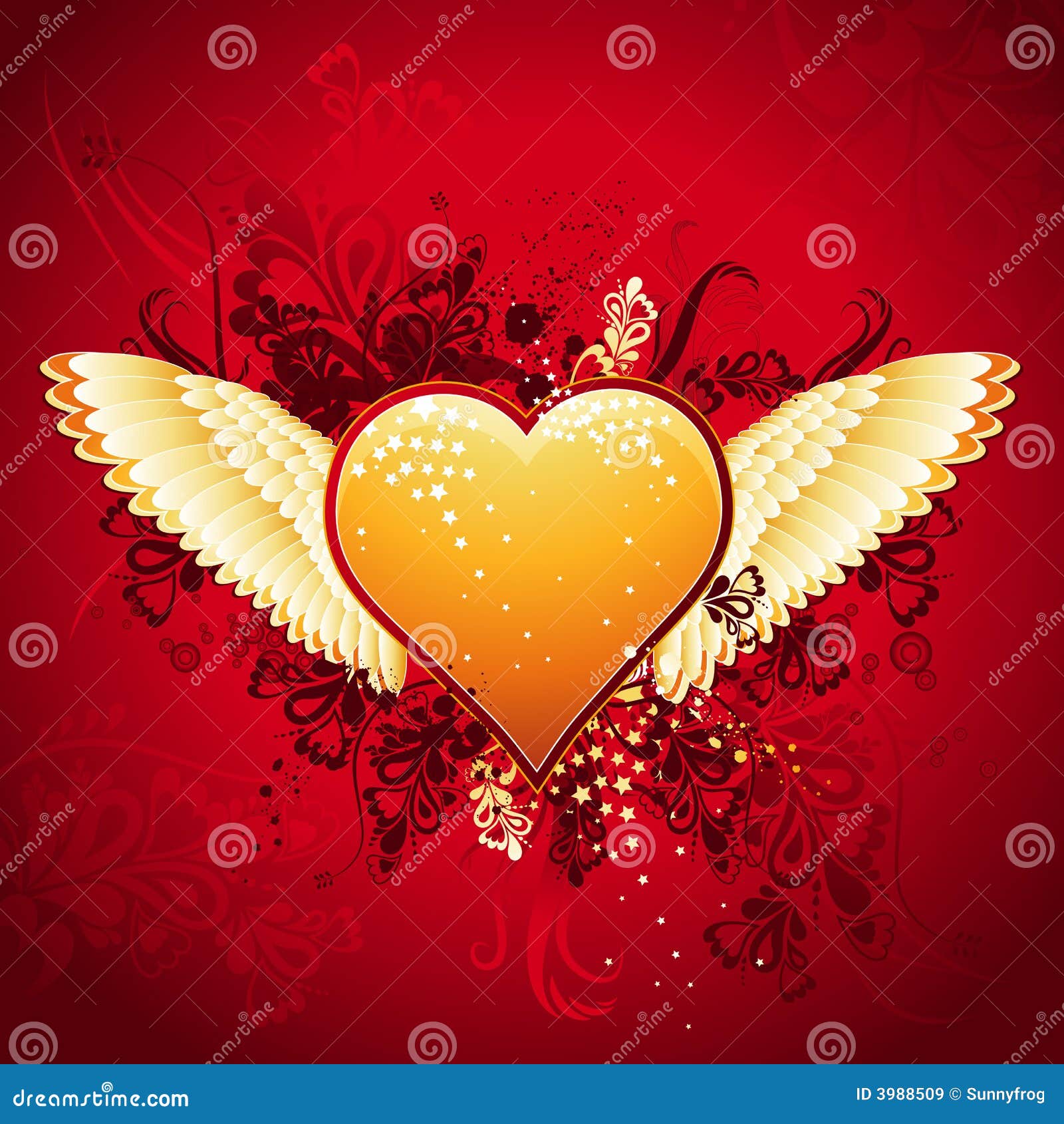 Gouden hart, vector vector illustratie. Illustration of hart - 3988509