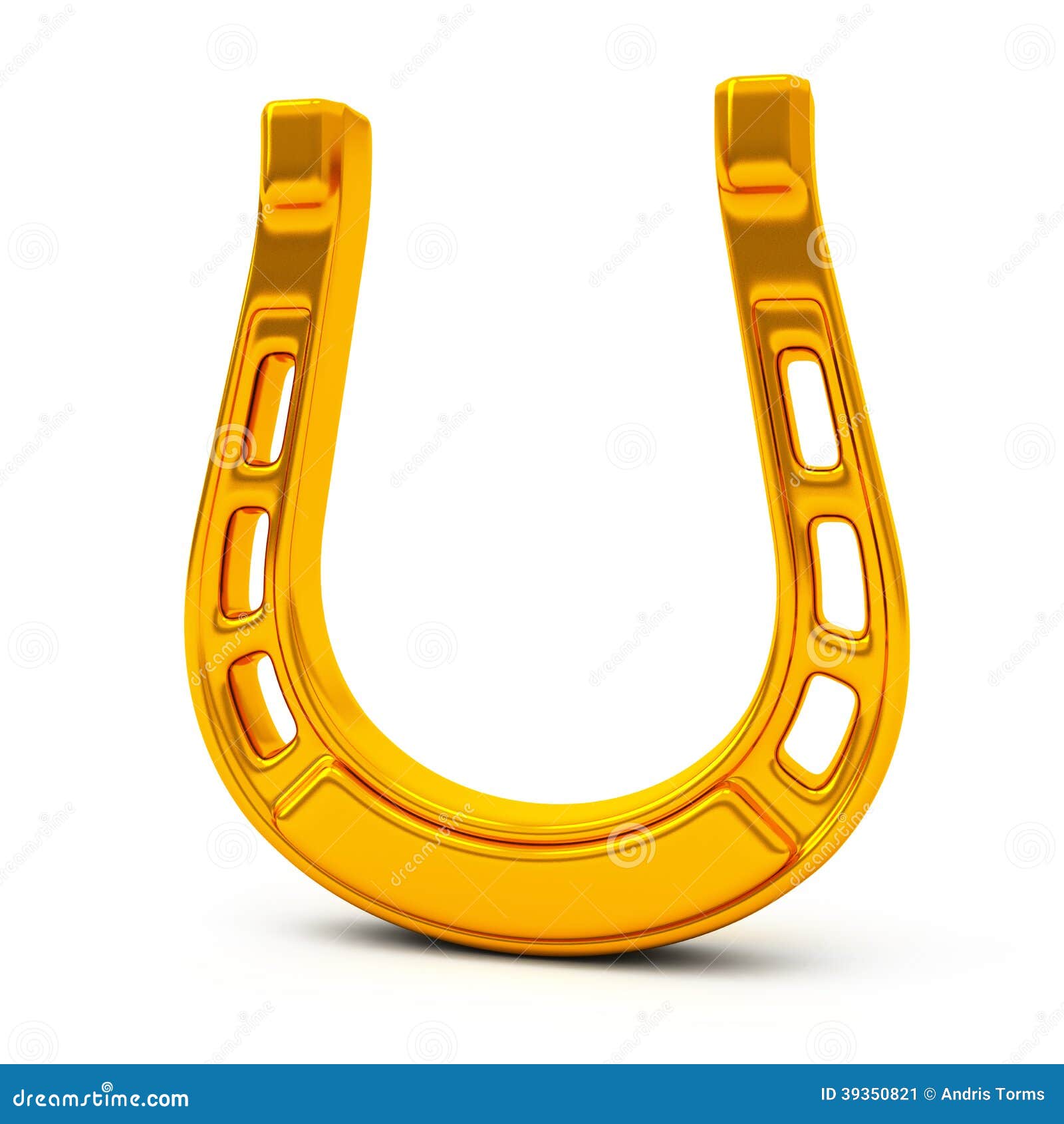 Gouden hoefijzer, 3d stock illustratie. Illustration of gelukkig - 39350821