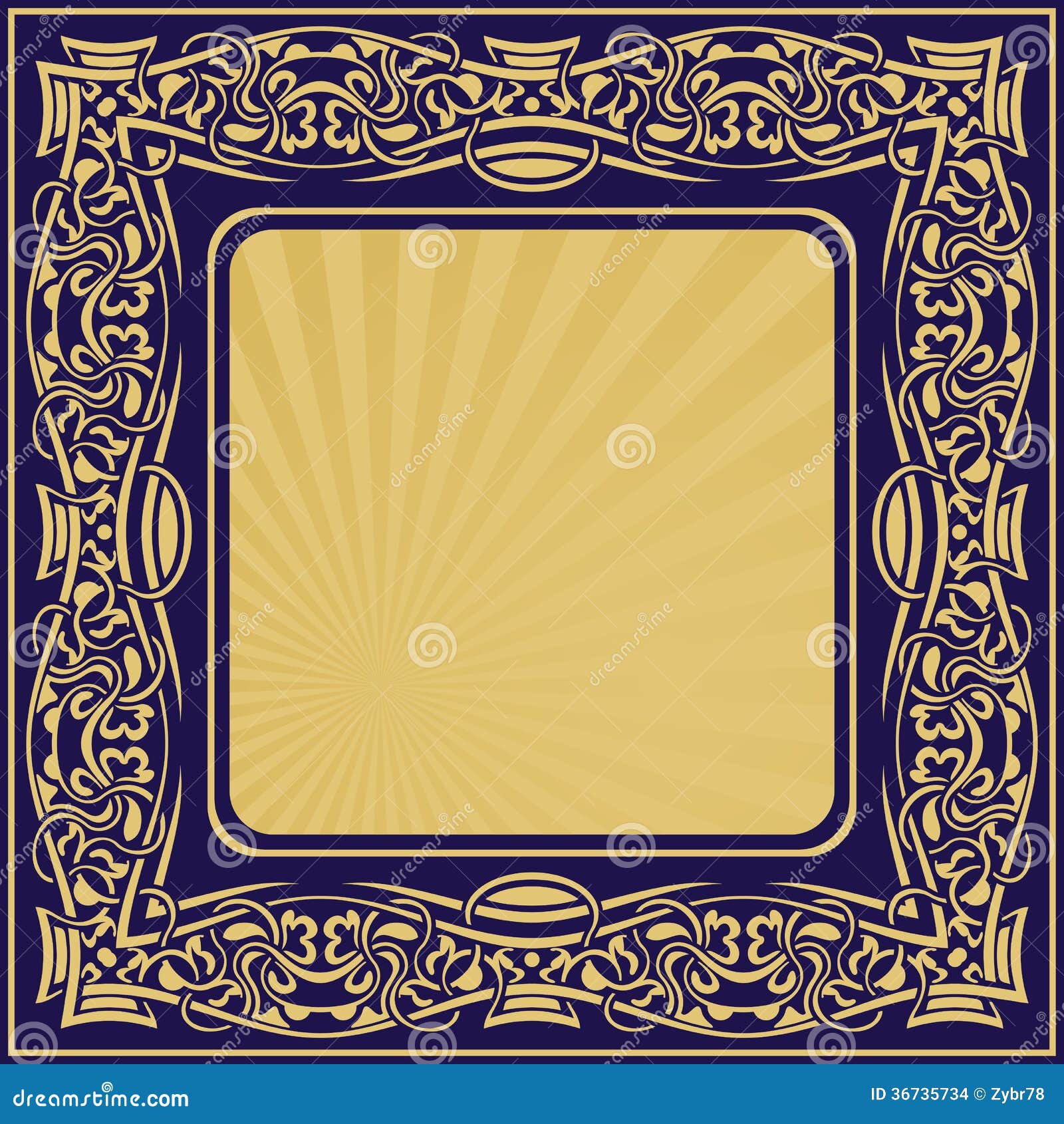 Gouden Kader Met Bloemen Sier Vector Illustratie - Illustration of hoek ...