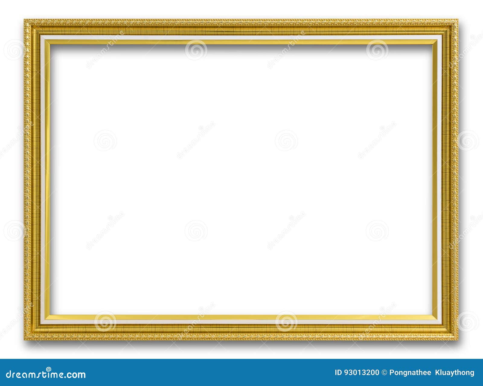 Gouden Kader Voor Het Schilderen of Beeld Op Witte Achtergrond Stock ...