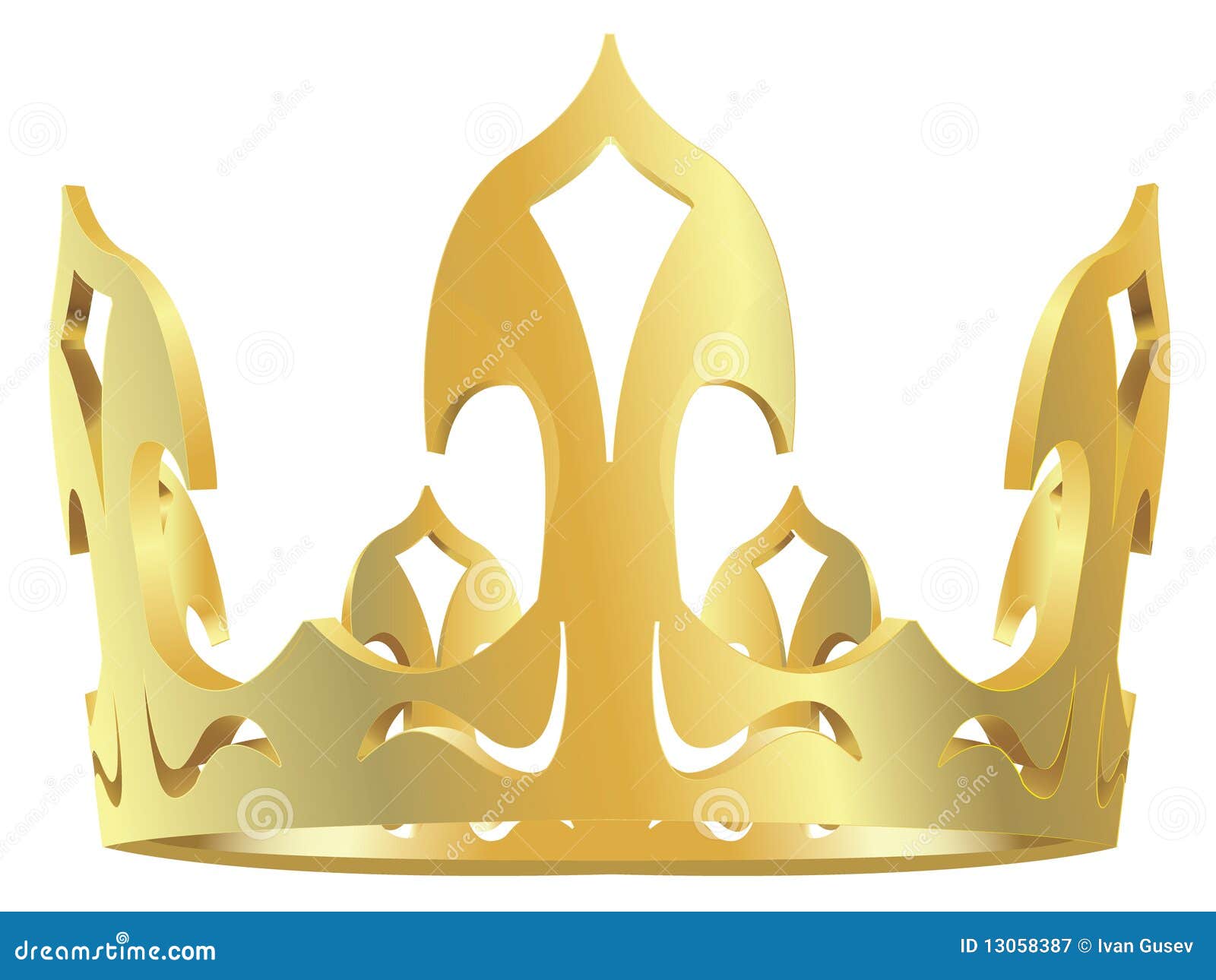 Gouden koninklijke kroon vector illustratie. Illustration of raad ...