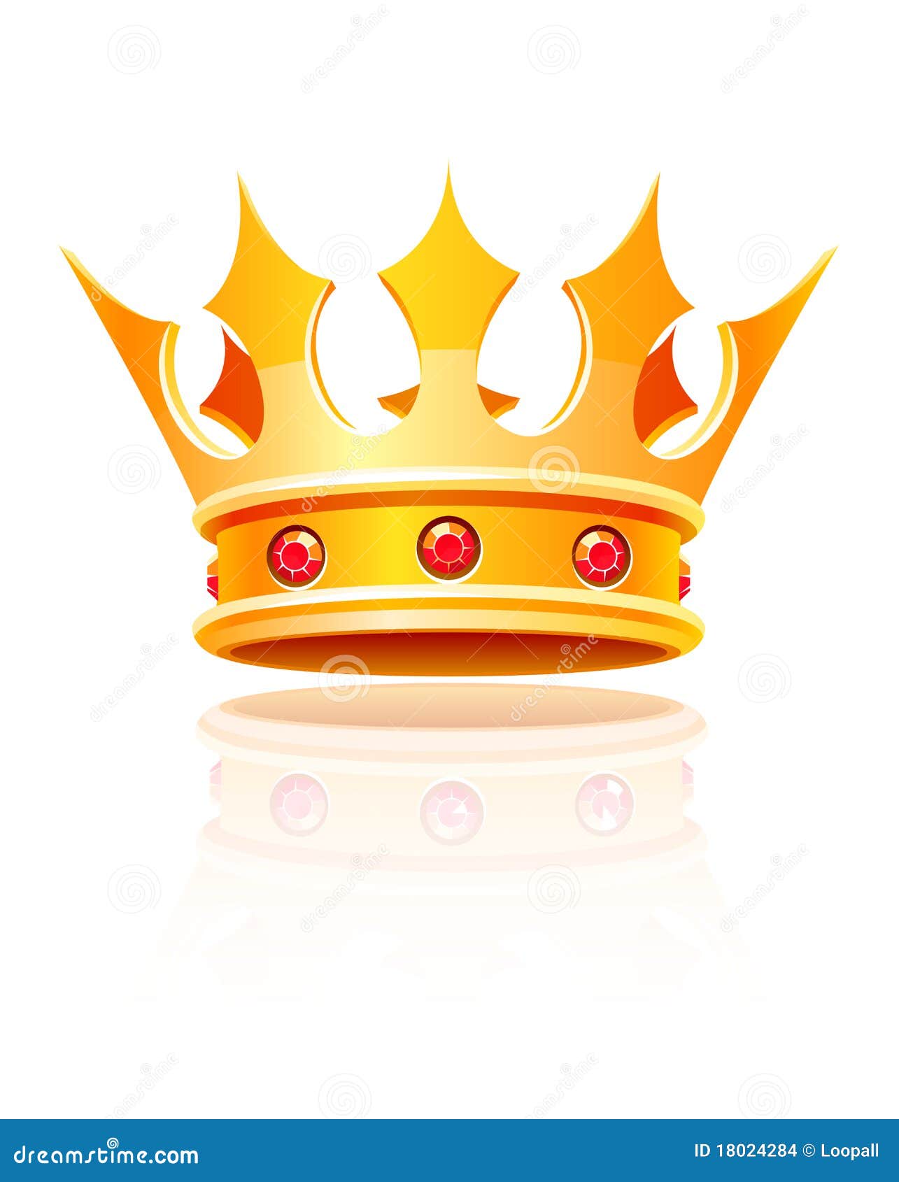 Gouden koninklijke kroon vector illustratie. Illustration of rood ...