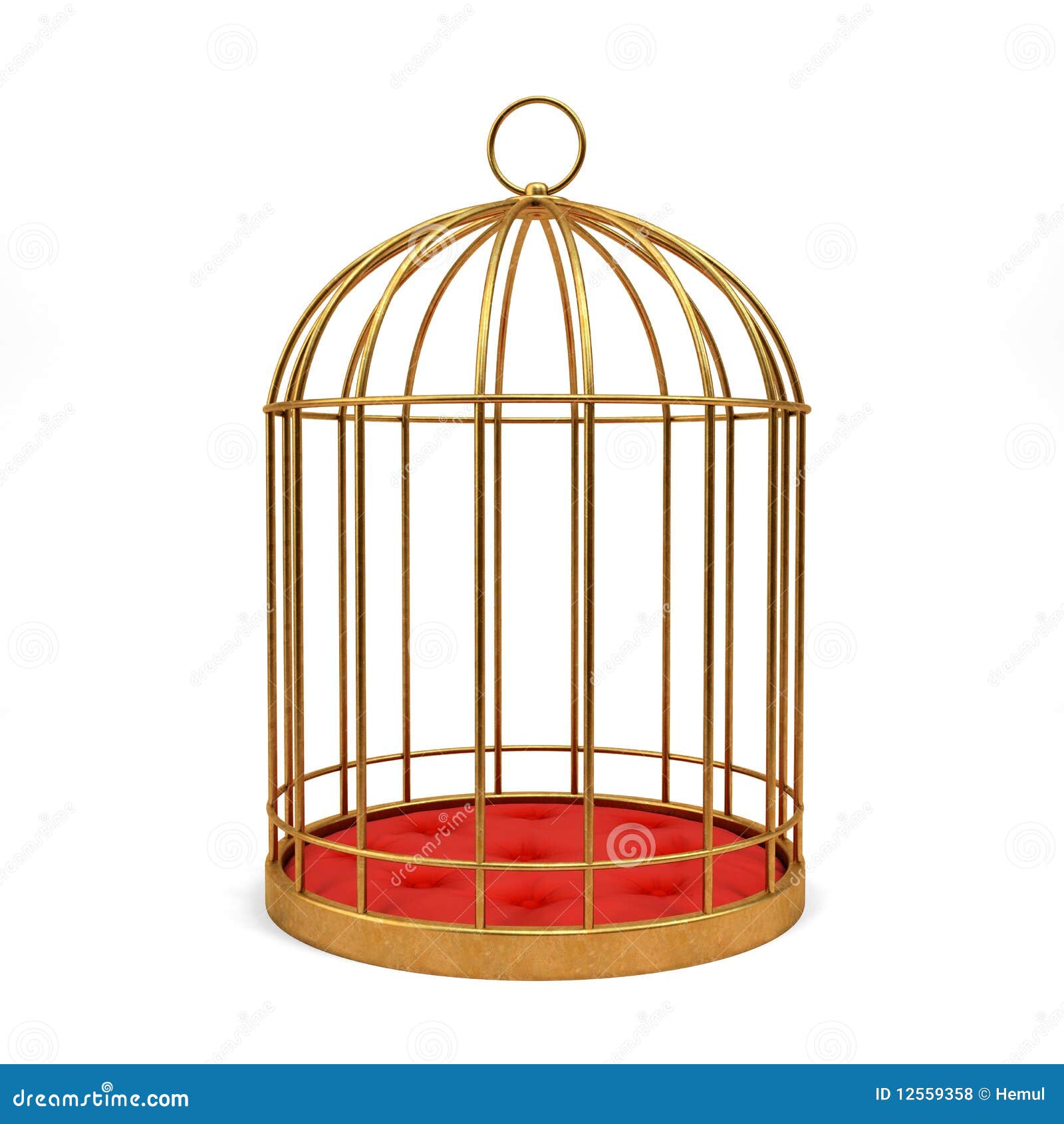 Gouden kooi stock illustratie. Illustration of beperkt - 12559358