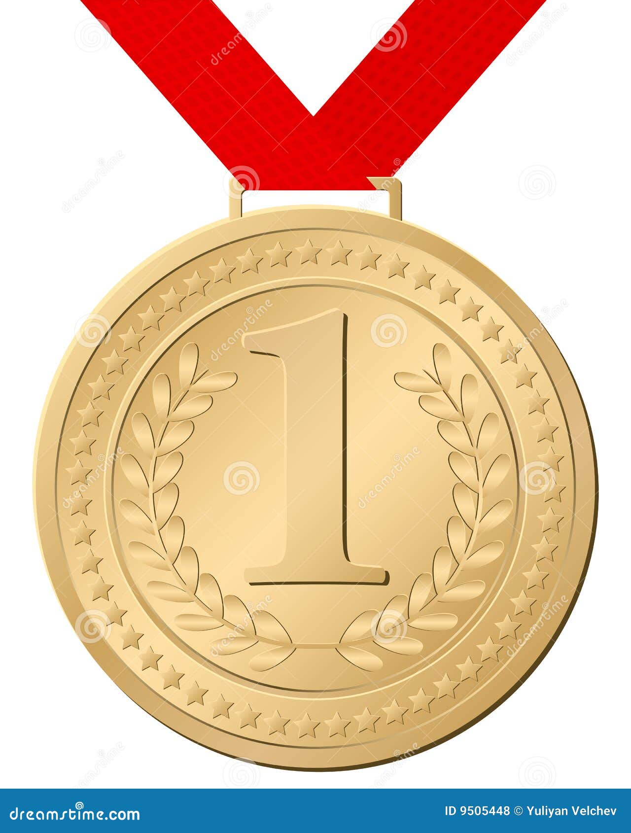 Gouden medaille vector illustratie. Illustration of uitdaging - 9505448