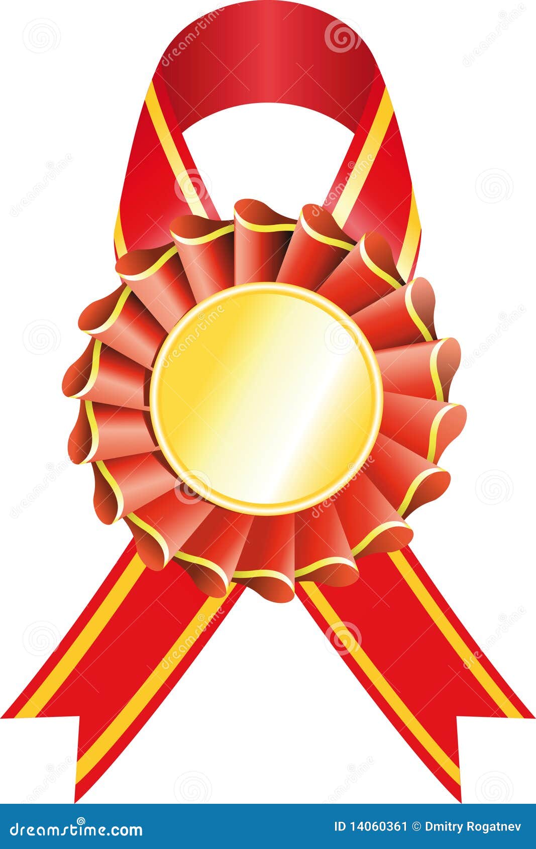 Gouden Medaille Met Rood Lint Vector Illustratie - Illustration of beste, pictogram: 14060361