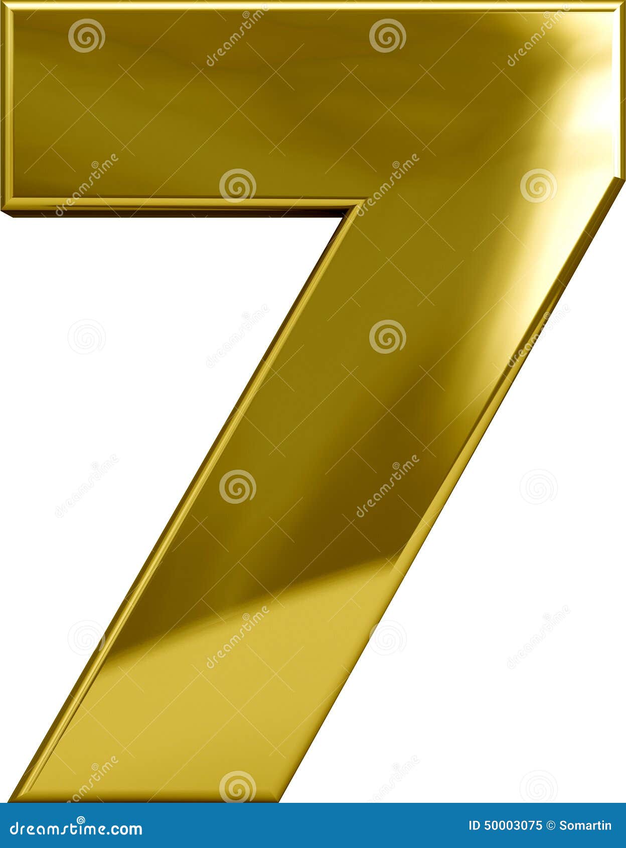 Gouden Metaal Nummer 7 stock illustratie. Illustration of materiaal ...