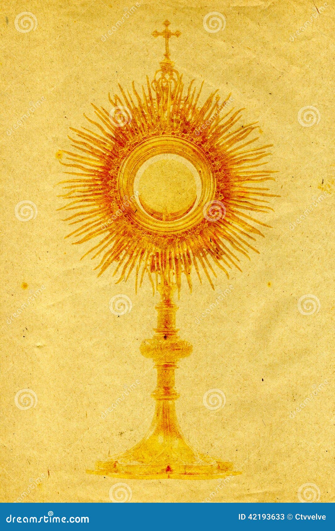 Gouden Monstrans Op Grungedocument Stock Illustratie - Illustration of ...