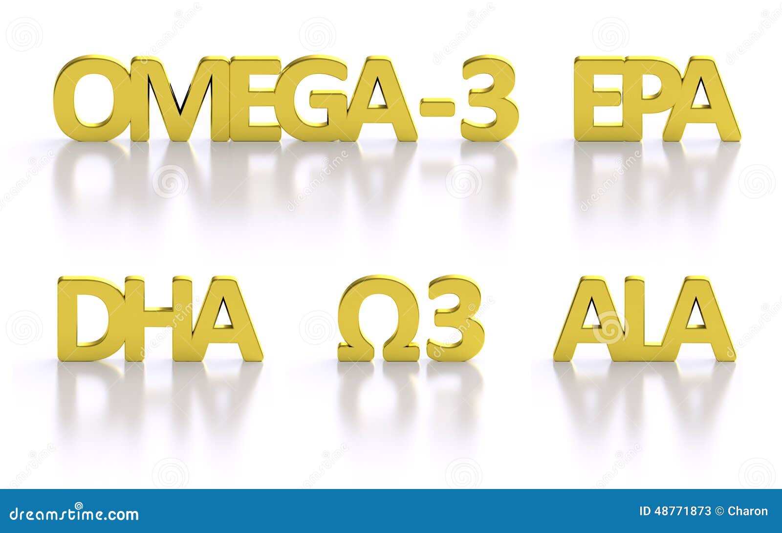 Gouden Omega-3 Vetzuur 3D Titels Stock Illustratie - Illustration of ...