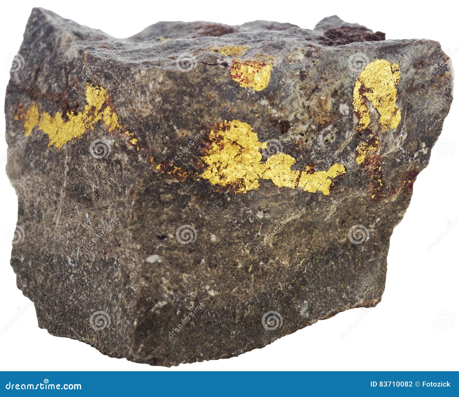 Gouden opneming in steen stock foto. Image of goudklompje - 83710082