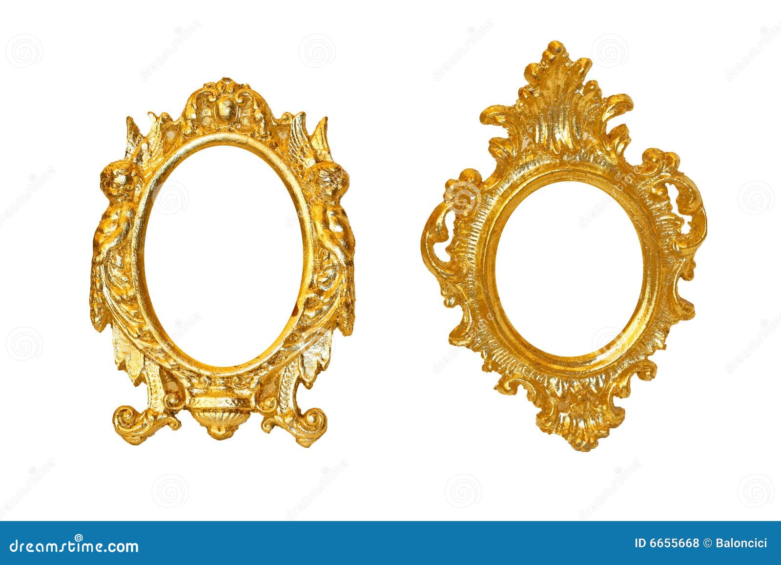Gouden ovale frames stock foto. Image of kaders, leeg - 6655668