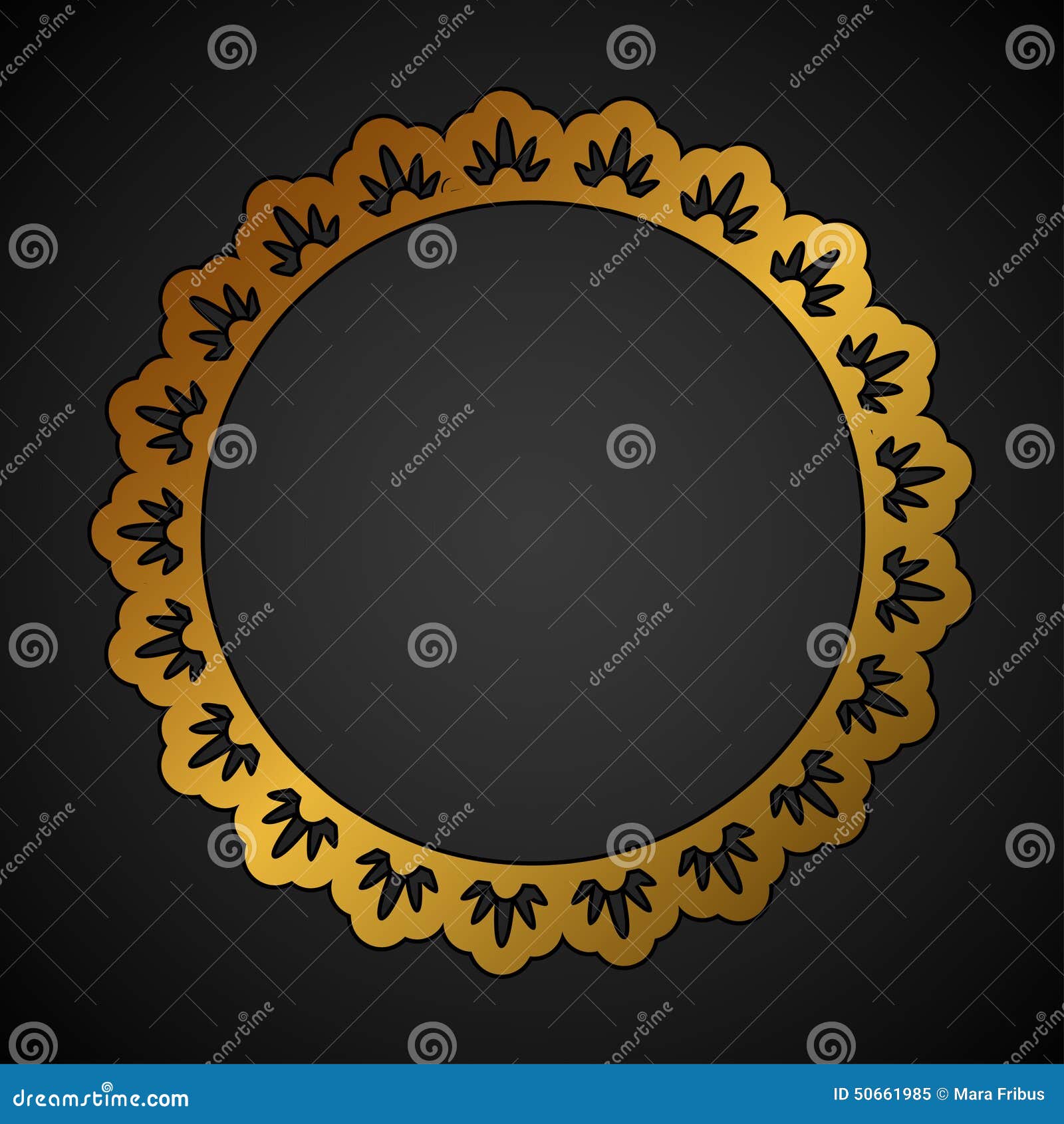 Gouden Overladen Rond Kader Vector Illustratie - Illustration of deco ...