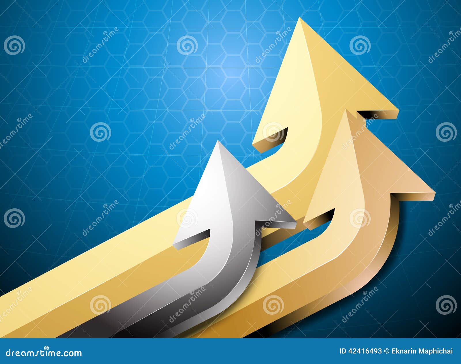 Gouden pijlpunt stock illustratie. Illustration of concepten - 42416493