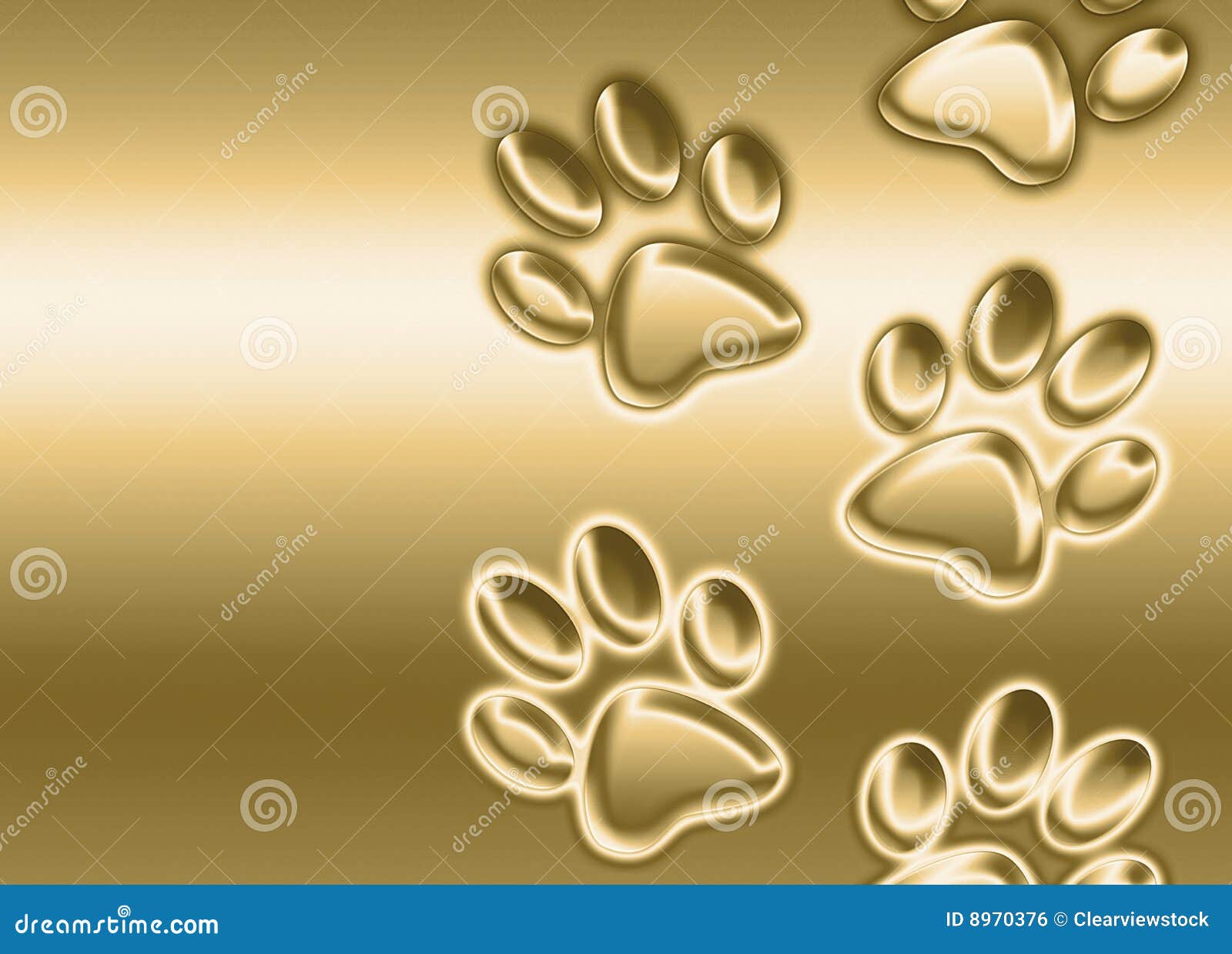 Gouden pootaf:drukken stock illustratie. Illustration of gouden - 8970376