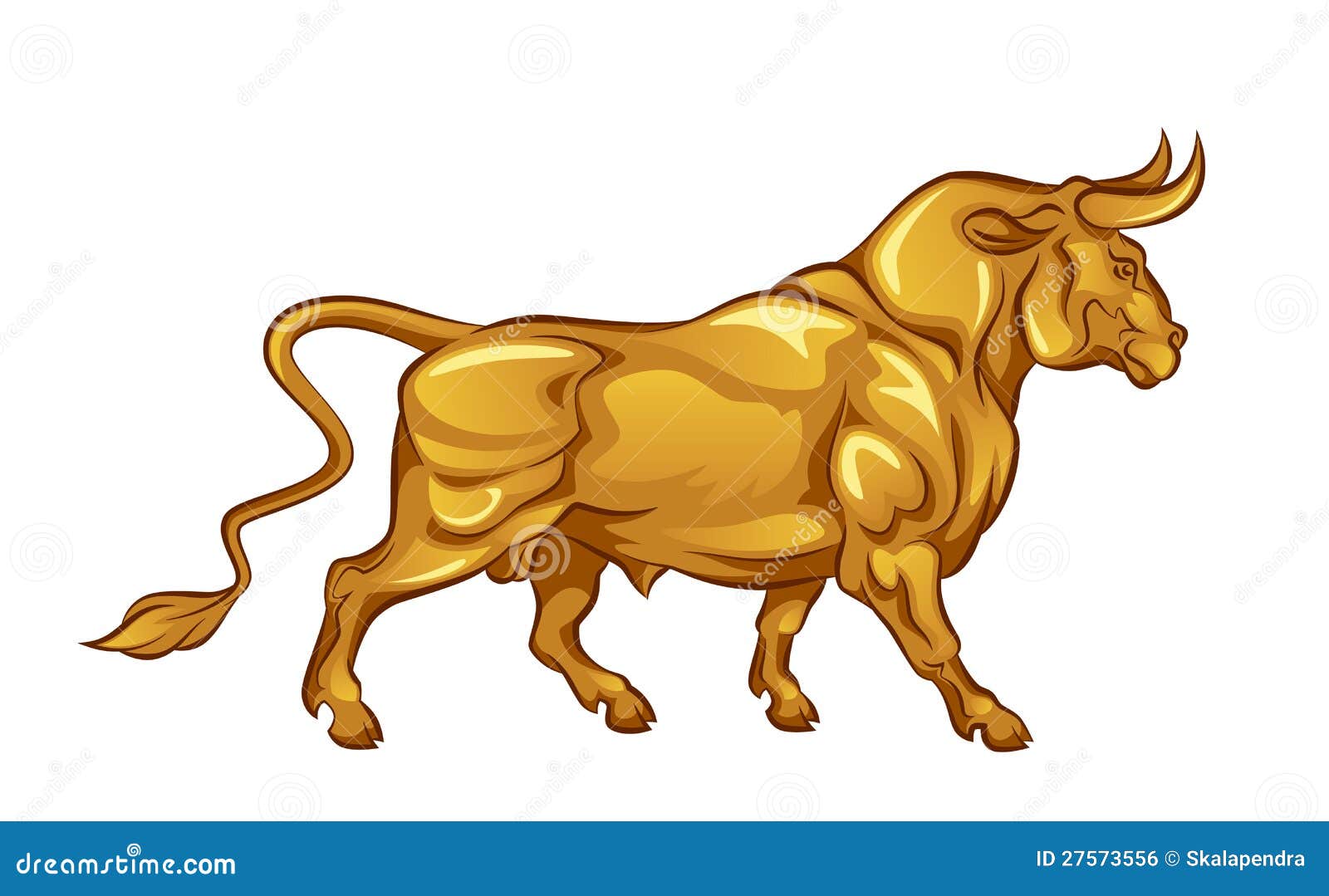 Gouden stier vector illustratie. Illustration of landbouwbedrijf - 27573556
