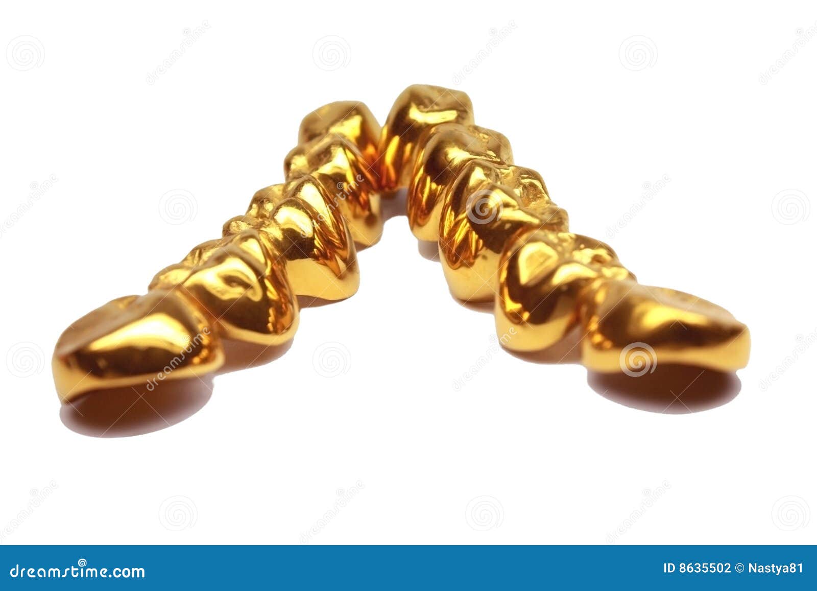 Gouden tanden stock foto. Image of geïsoleerd, illustratie - 8635502