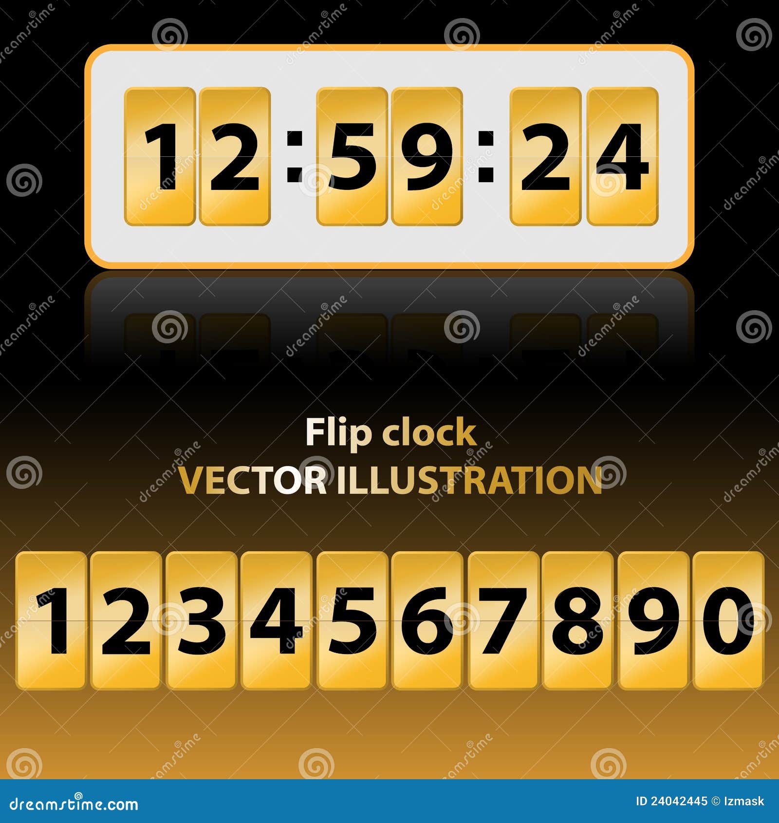 Gouden tikklok vector illustratie. Illustration of apparatuur - 24042445