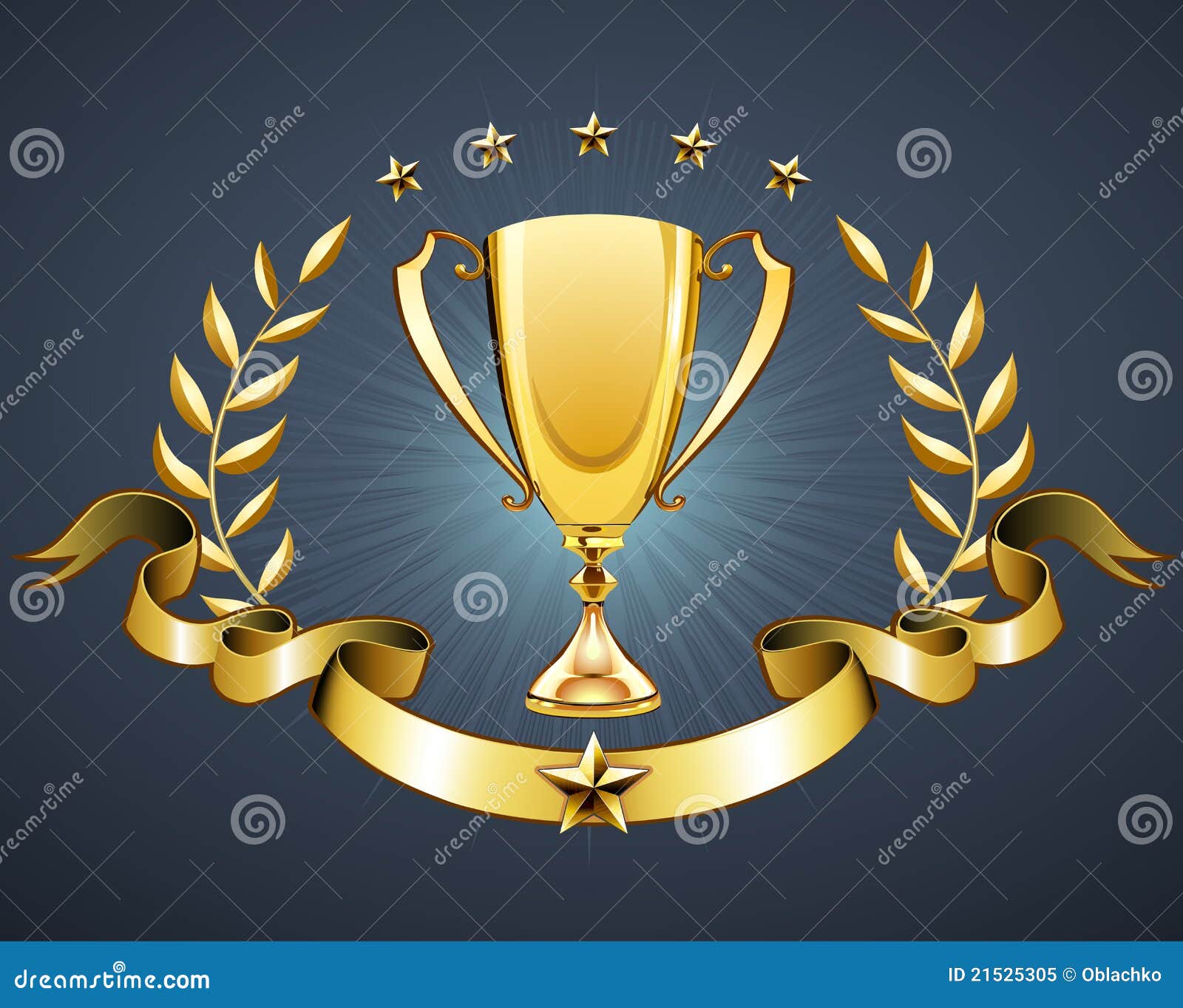 Gouden trofee vector illustratie. Illustration of medaillon - 21525305