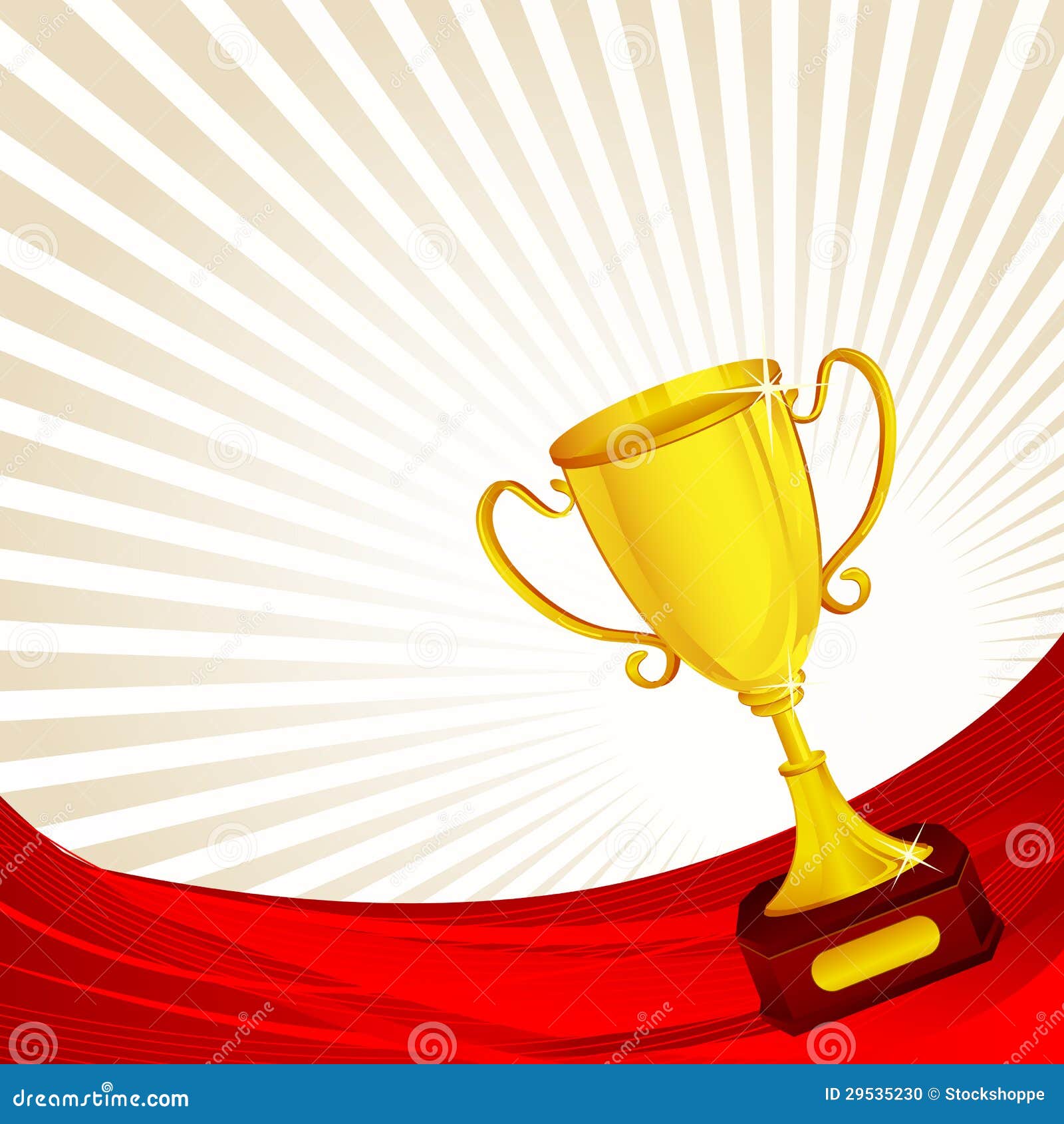 Gouden Trofee vector illustratie. Illustration of gebeurtenis - 29535230