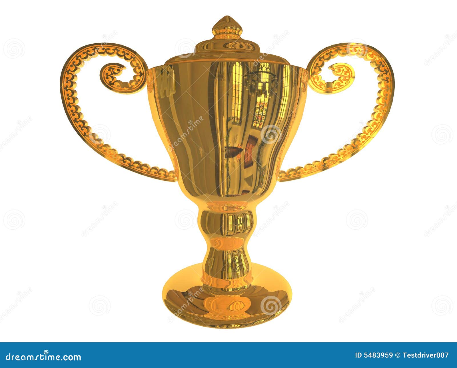 Gouden Trofee stock illustratie. Illustration of metaal - 5483959