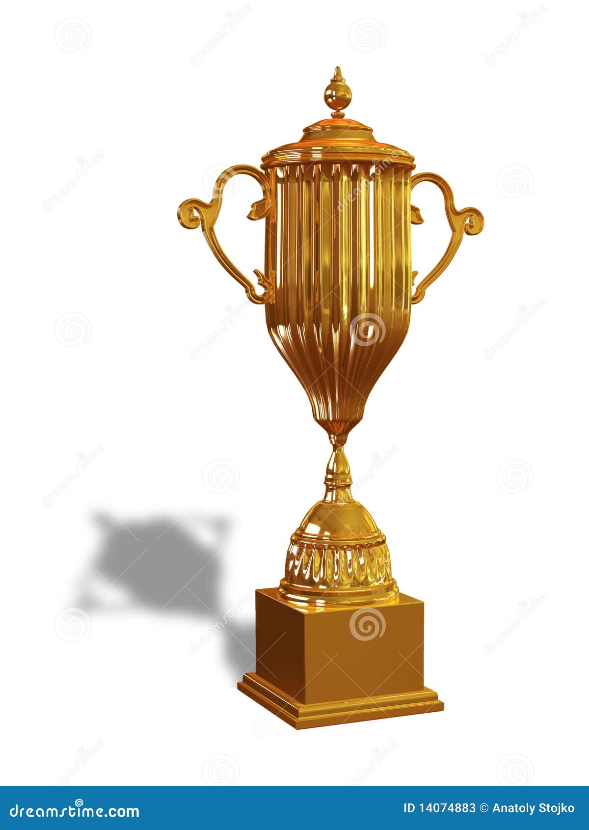 Gouden Trofee Op Witte Achtergrond Stock Illustratie - Illustration of ...