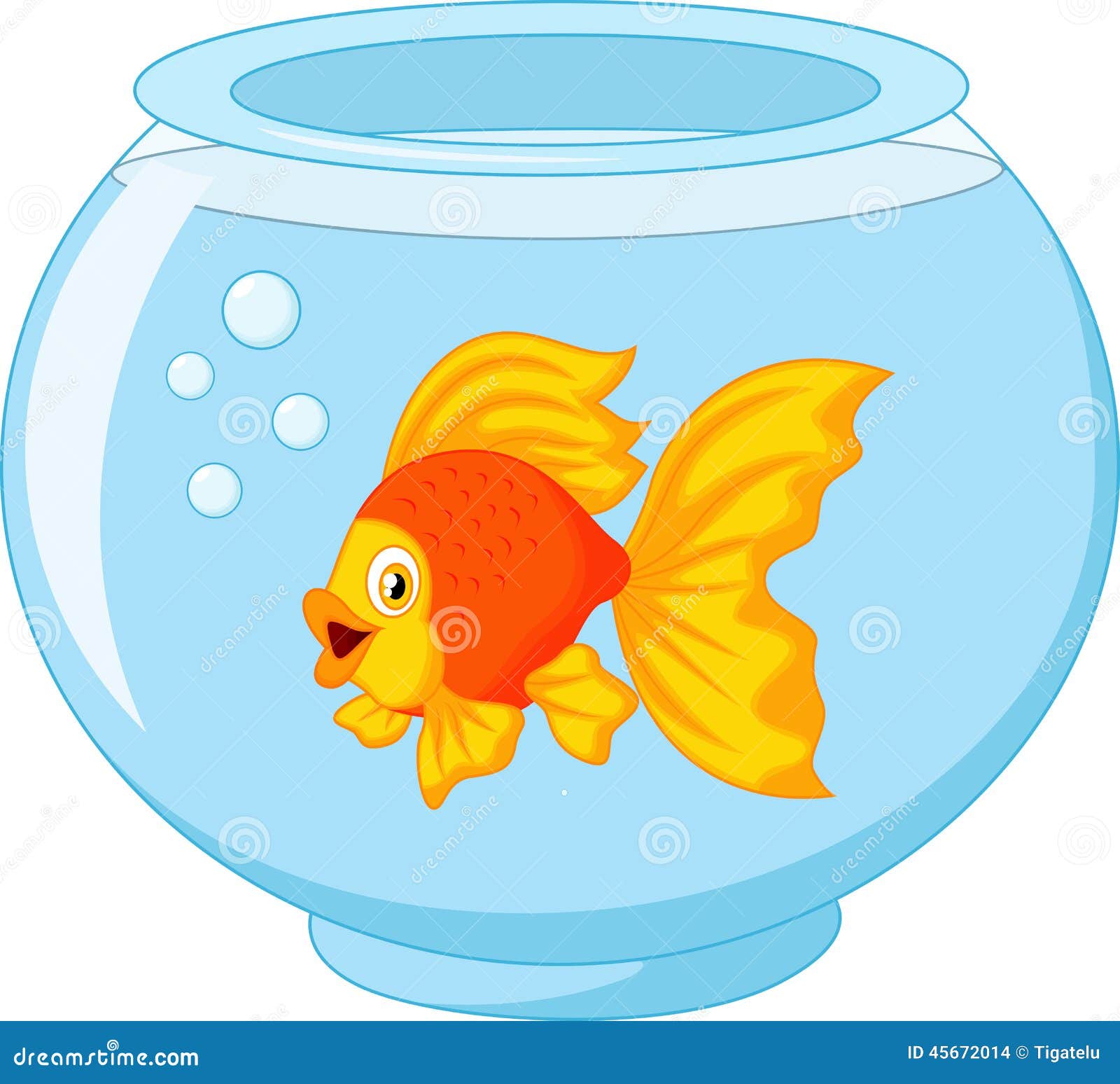 Gouden vissen in aquarium vector illustratie. Illustration of leven ...