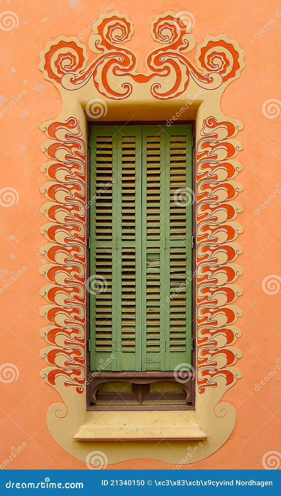 Goudi Inspired Window Frame Stock Photo - Image of flamboyant ...