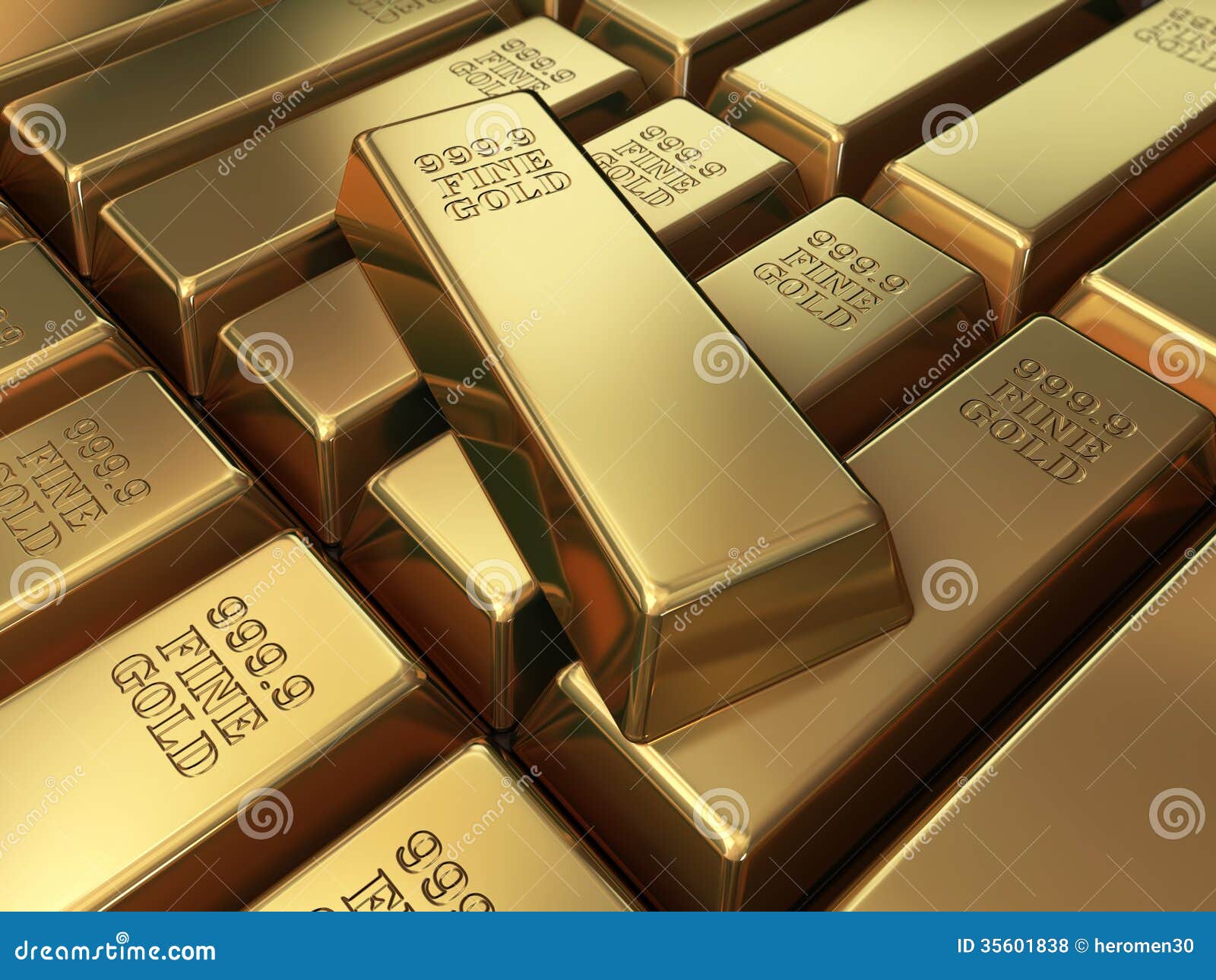 Goudstaven het stapelen stock illustratie. Illustration of diepte ...