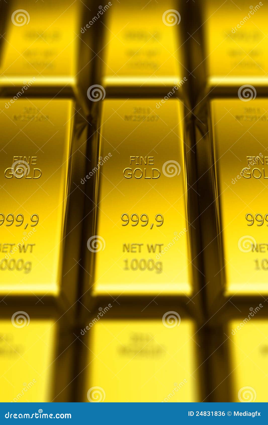 Goudstaven (met DOF Effect) Stock Illustratie - Illustration of ...