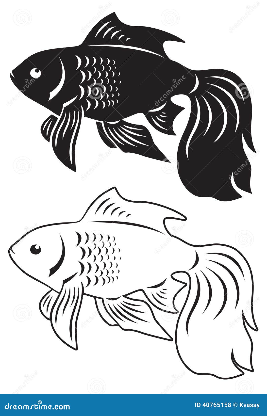 Goudvis vector illustratie. Illustration of tropisch - 40765158