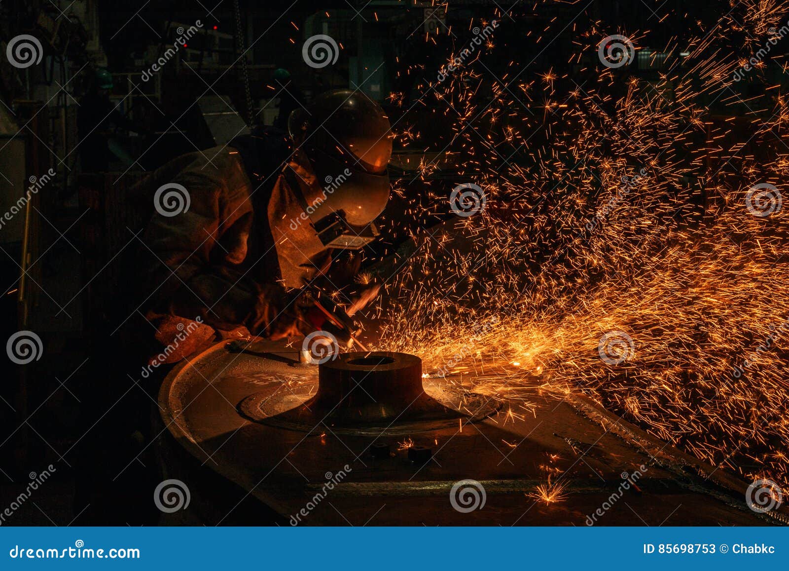 Gouging carbon sparks stock image. Image of danger, manufacturing ...