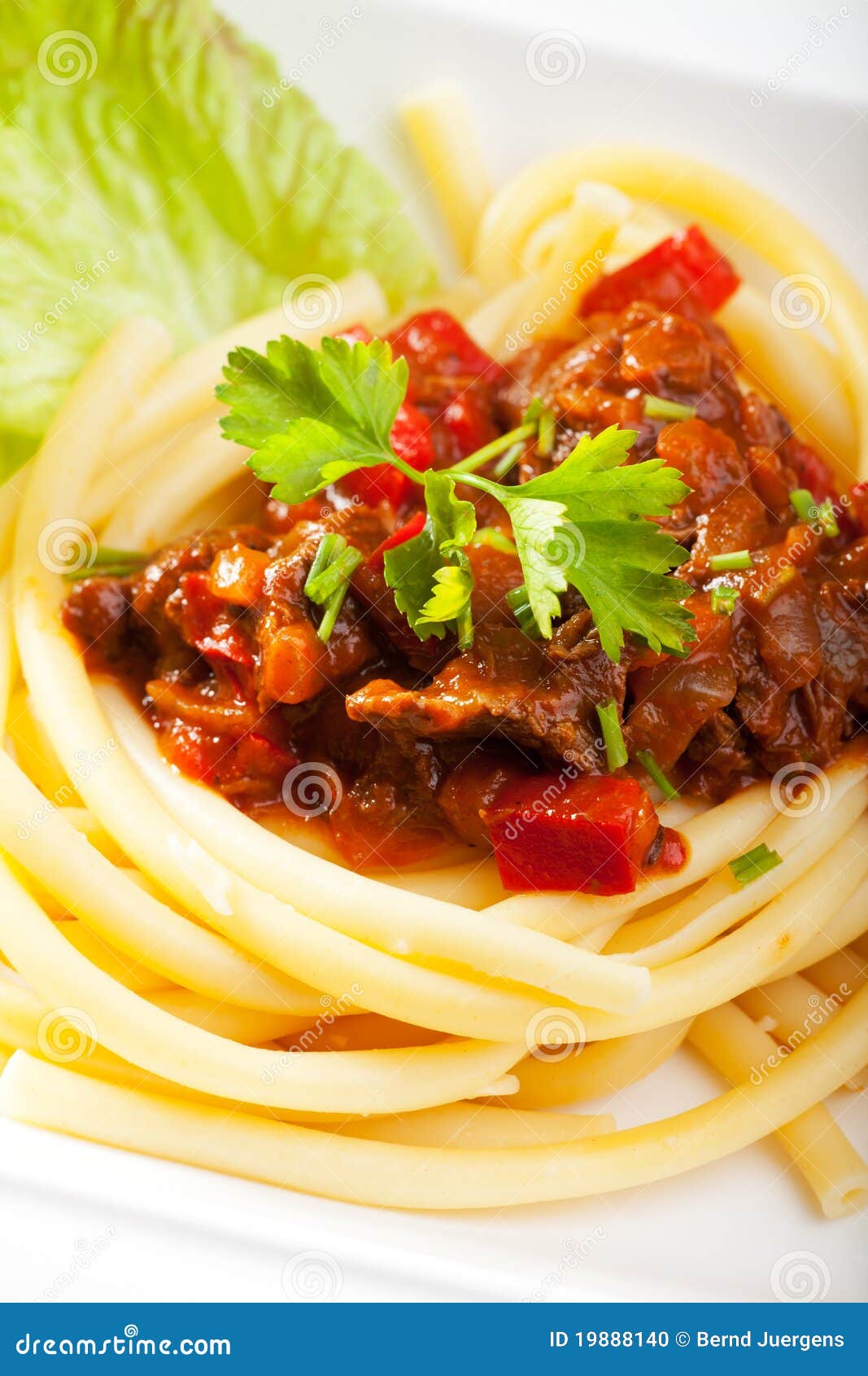 Goulash stock photo. Image of pasta, lettuce, plate, herb - 19888140