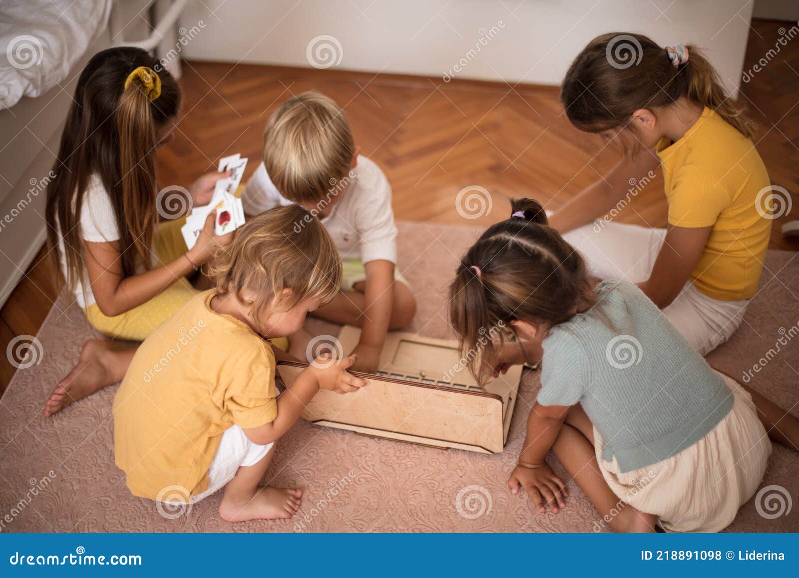 Goup of Kids Playing Interactive Games Stock Photo - Image of enjoying ...