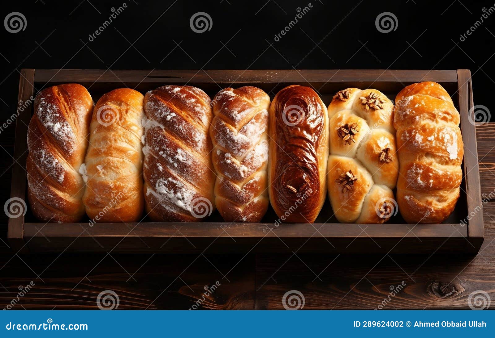 Gourmet Bread in Top-Down Perspective - Visual Delight. Generative by ...