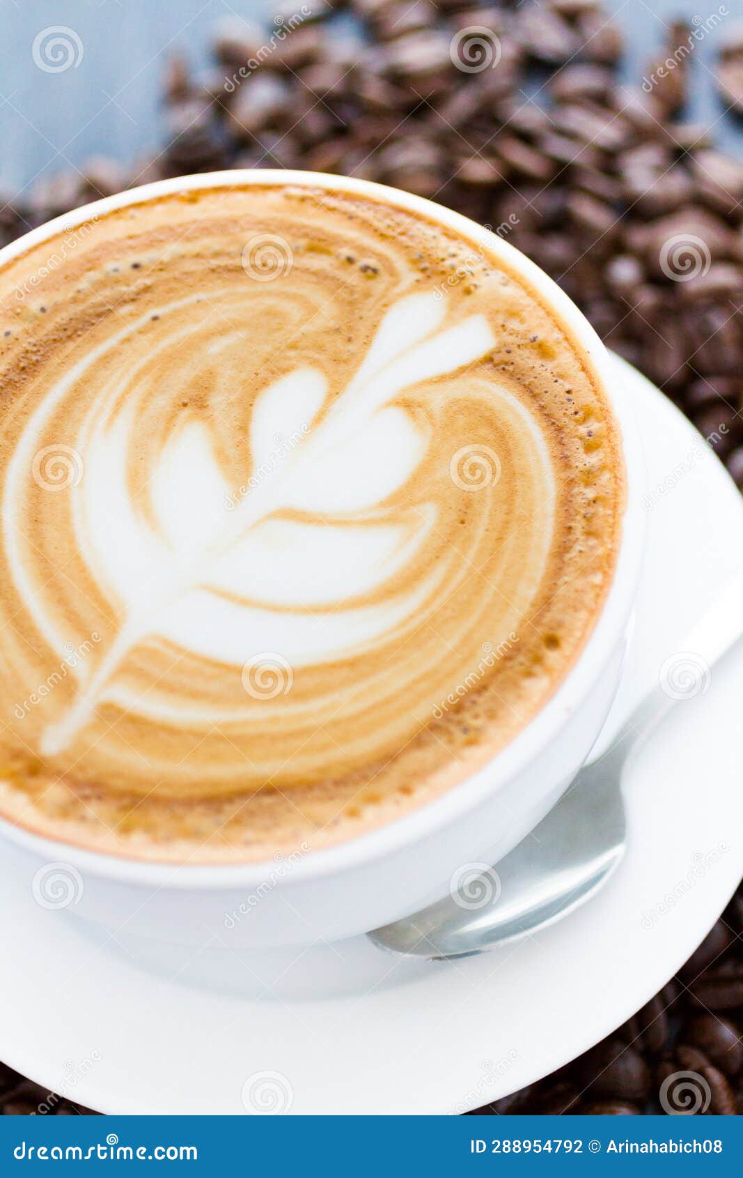 Caffe latte stock photo. Image of expresso, table, drink - 288954792
