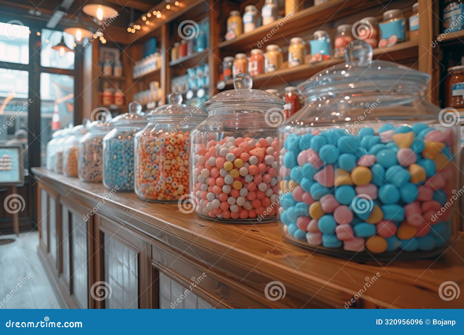 Gourmet Candies and More at Sweet Candy Store Stock Illustration ...