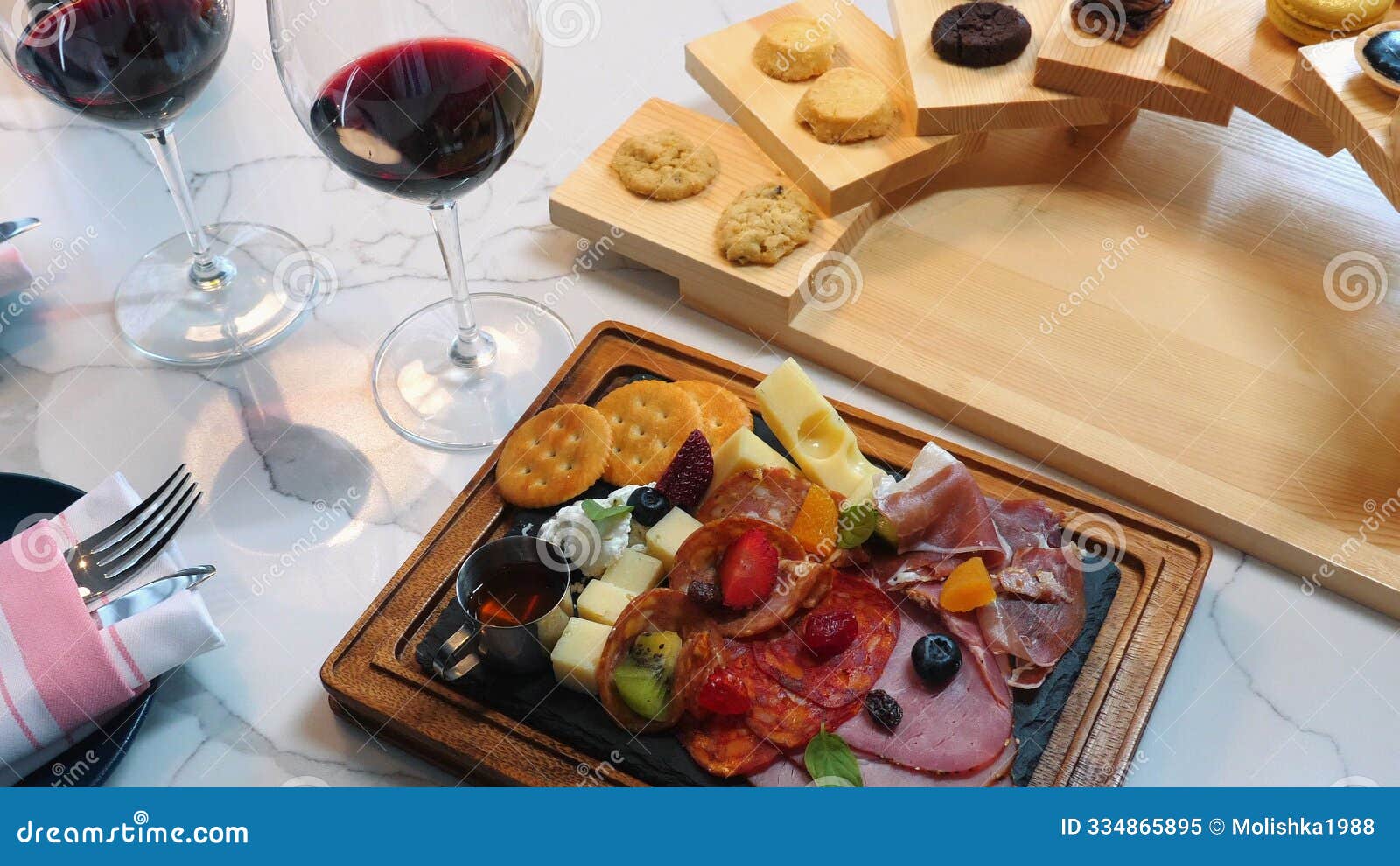 Gourmet Charcuterie Board with Assorted Cheeses Stock Image - Image of ...