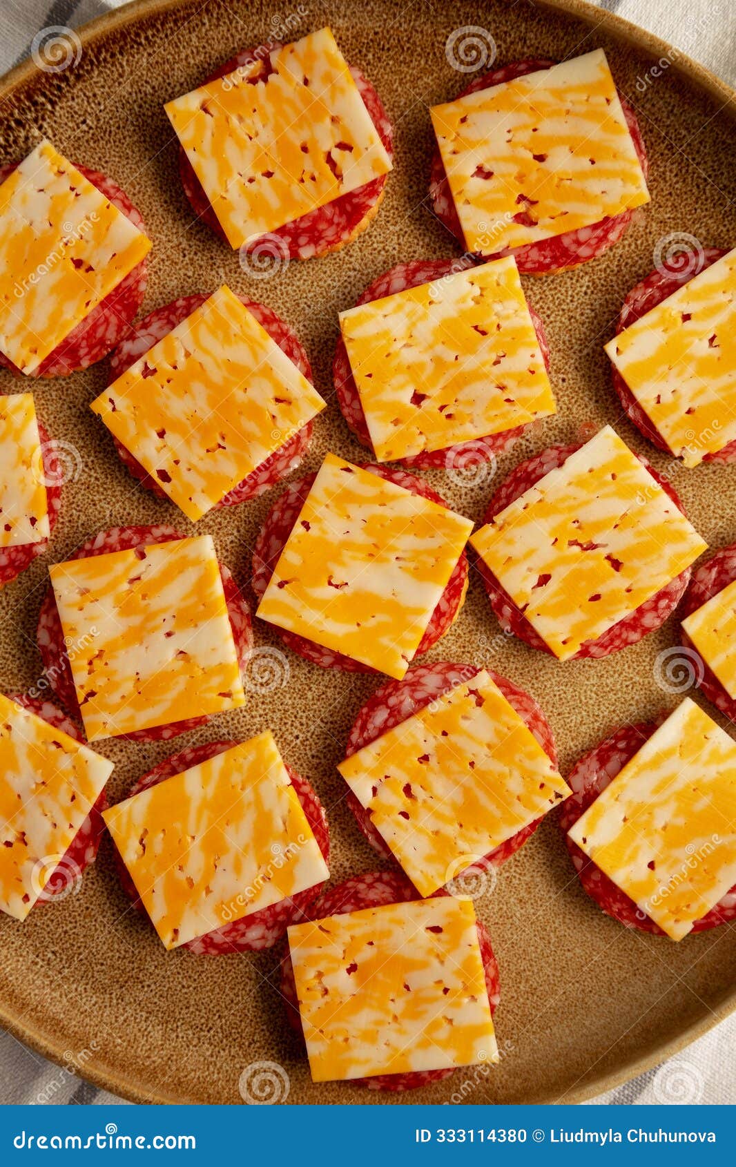 Gourmet Cheese Meat and Crackers on a Plate, Top View Stock Photo ...