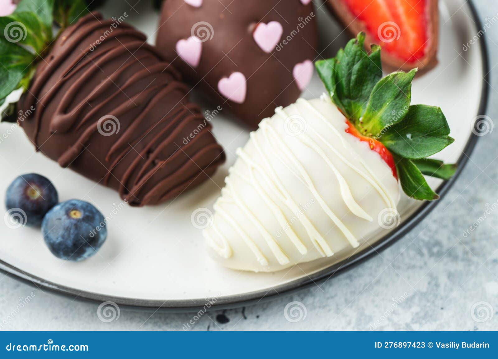 Gourmet Chocolate Covered Strawberries on the Light Background Stock ...