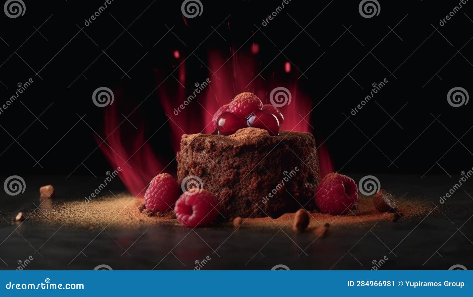 Gourmet Chocolate Dessert, Baked with Raspberry, Sweet Temptation ...