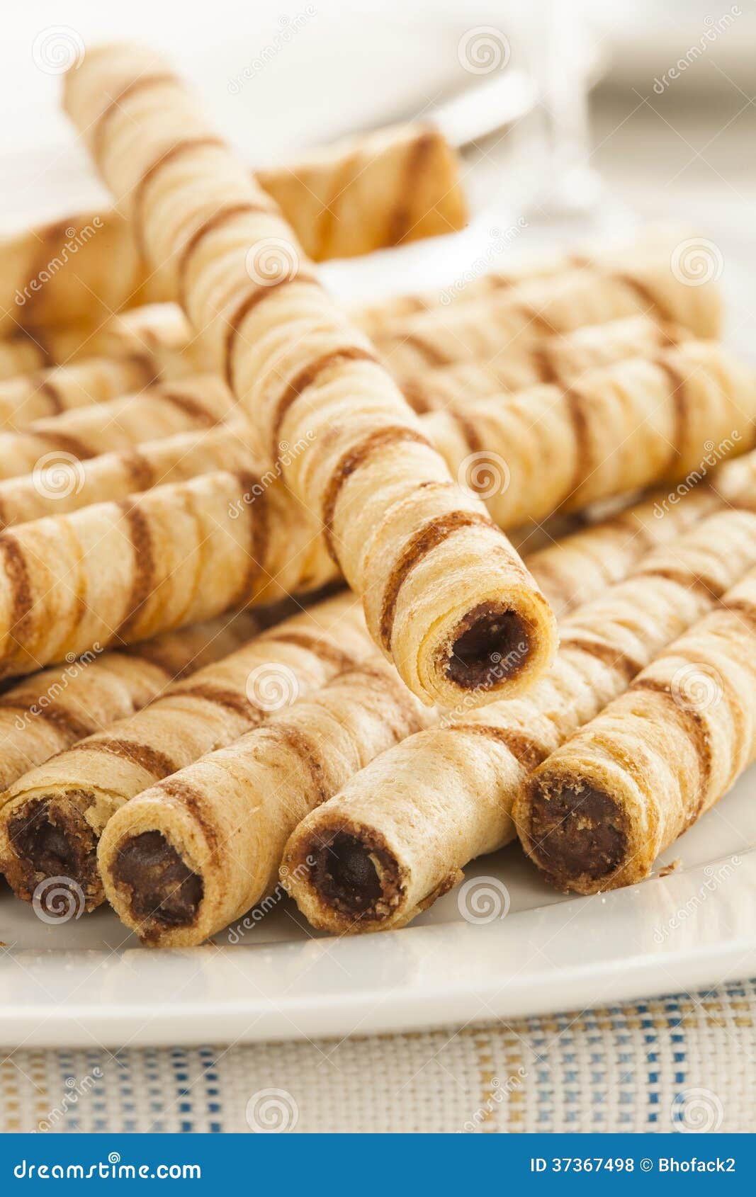 Gourmet Chocolate Hazelnut Pirouline Stock Photo - Image of rich ...