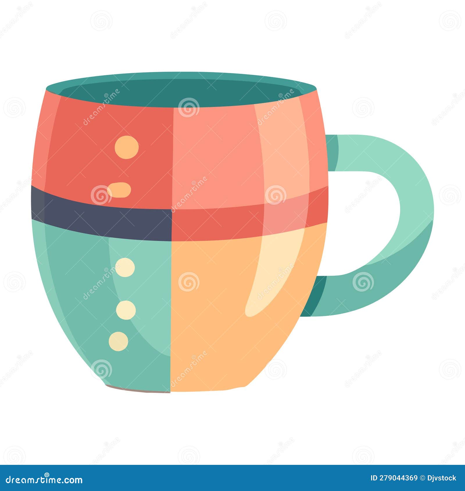 Gourmet coffee in cute mug stock vector. Illustration of pottery ...