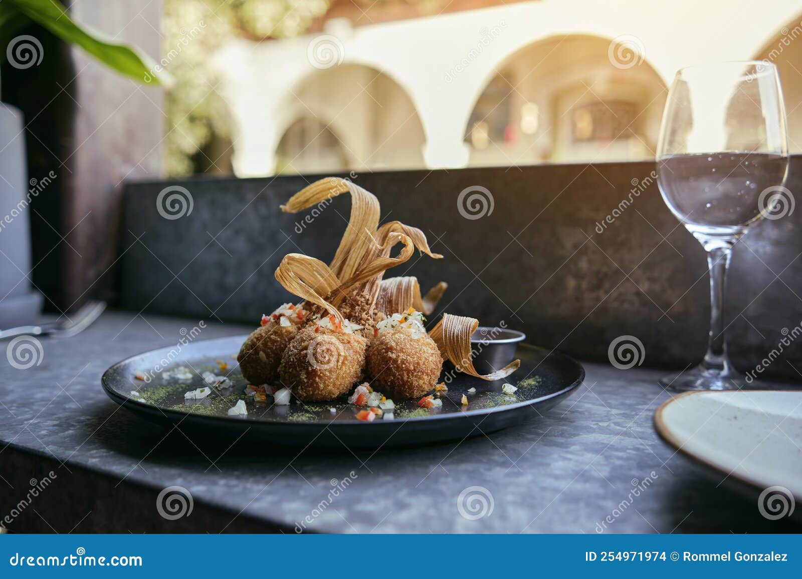 Gourmet Corn Croquettes, Delicious Peruvian Corn Balls, Selective Focus ...