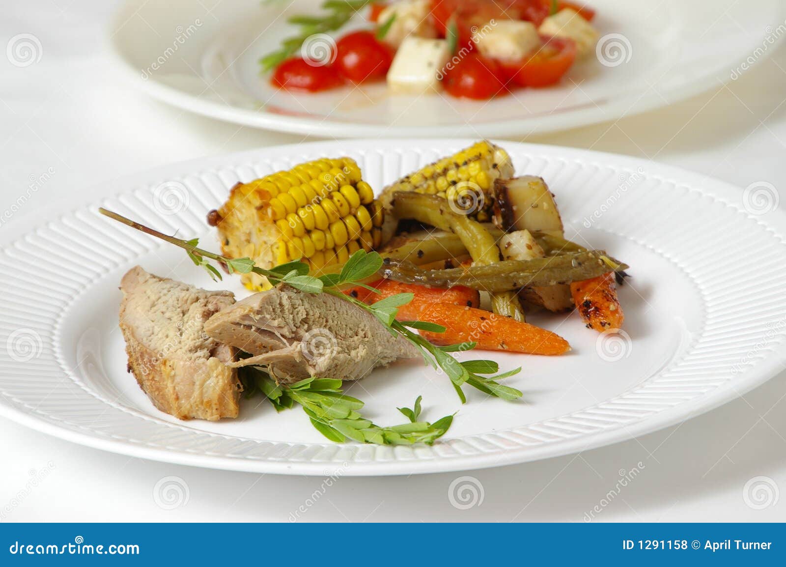 Gourmet Dinner stock photo. Image of basil, elegant, food - 1291158