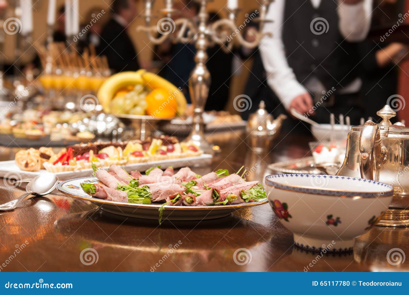 Gourmet feast table stock photo. Image of gastronomical - 65117780