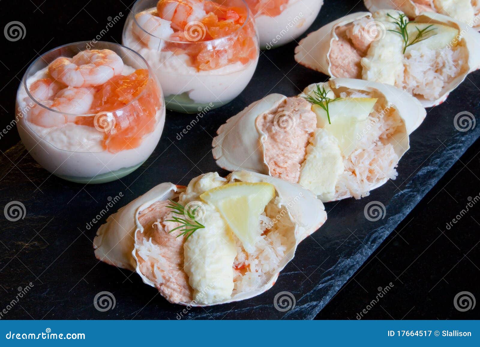 Gourmet Fish Buffet stock image. Image of prawns, white - 17664517