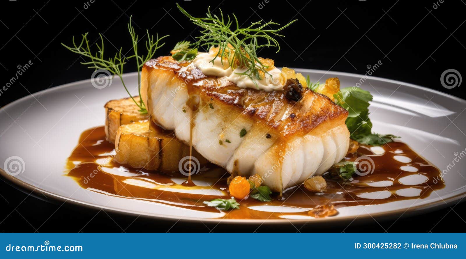Gourmet Fish Fillet, High Quality Dish Stock Illustration ...