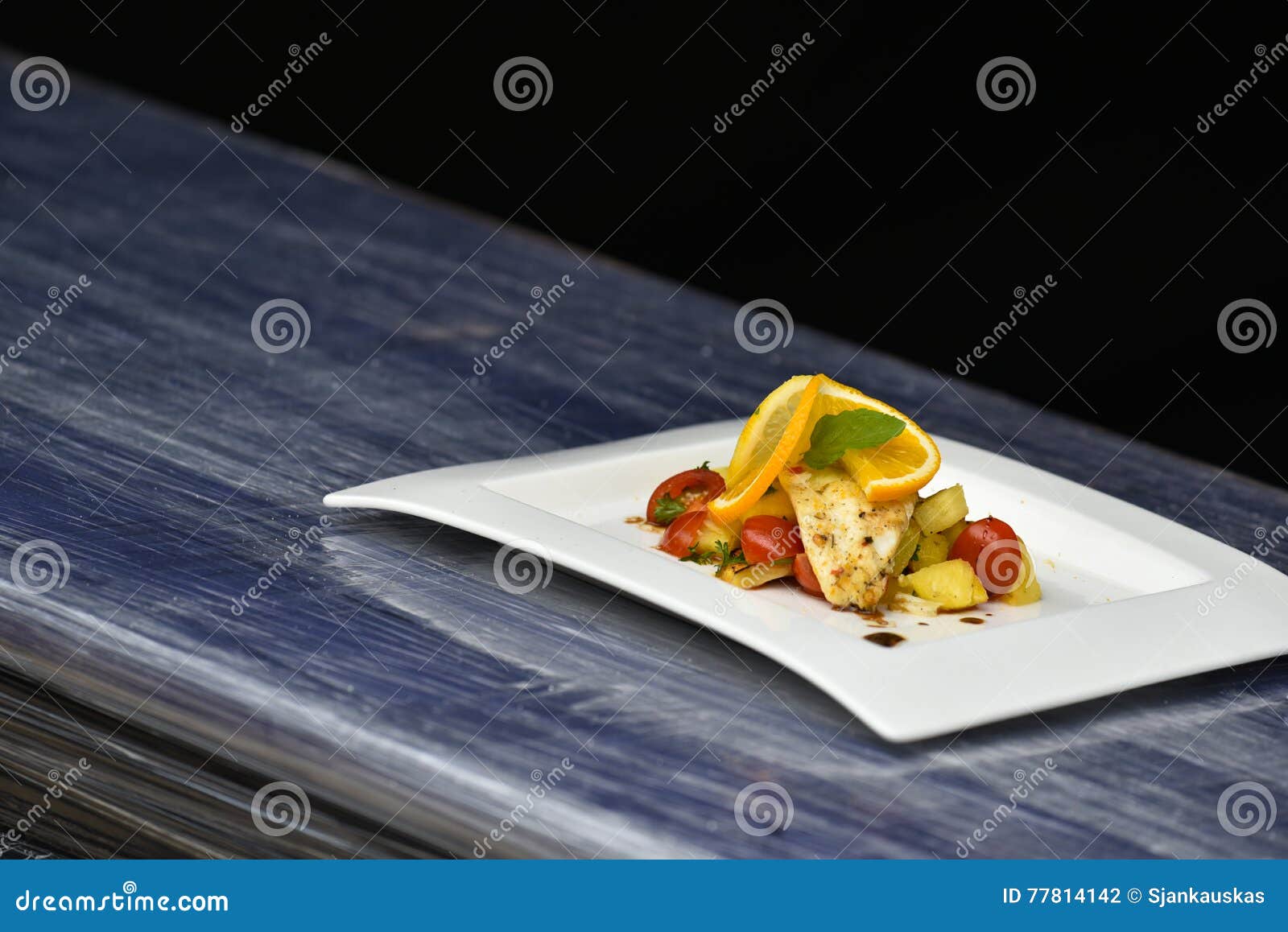 Gourmet fish salad stock photo. Image of meat, fresh - 77814142
