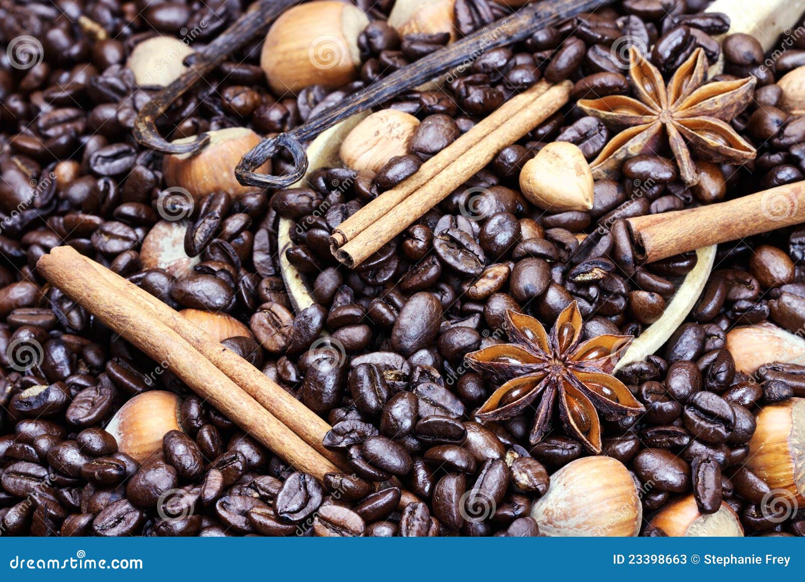 Gourmet Flavored Coffee Ingredients Stock Image - Image of horizontal ...