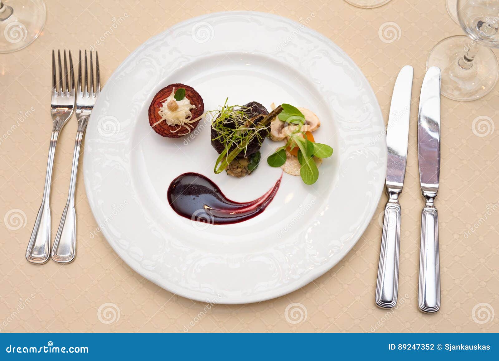 Gourmet Food Plate Restaurant Setting Stock Photo - Image of meal ...