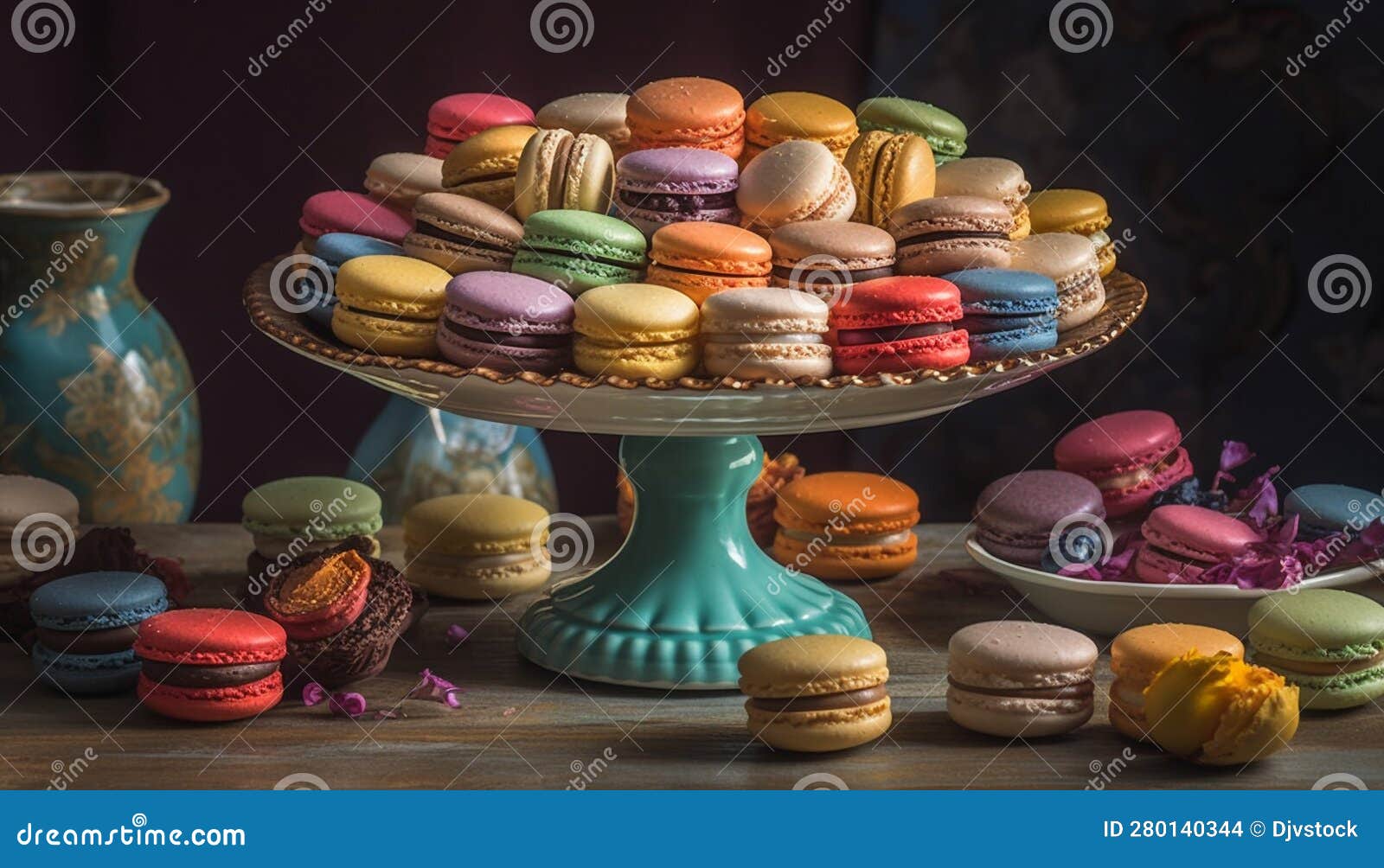 Gourmet French Macaroon Stack, a Sweet Multi Colored Indulgence ...